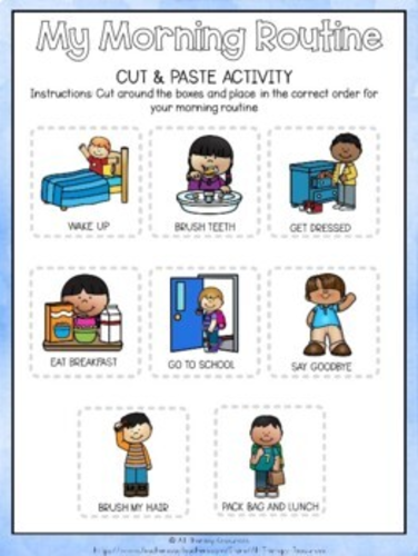 My Morning & Night Activity Worksheet | Daily Routine Visual Supports ...