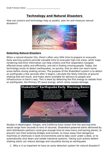 Technology and Natural Disasters | Teaching Resources