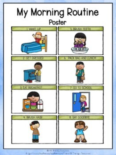 Morning & Night Time Routine Poster & Checklist - Daily Routine ...