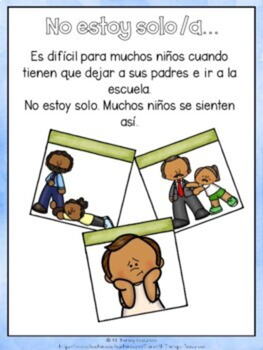 SPANISH VERSION - I'm Going to School - Separation Anxiety Narrative ...