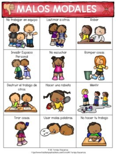 SPANISH VERSION - GOOD & BAD MANNERS FILE FOLDER - Character ...