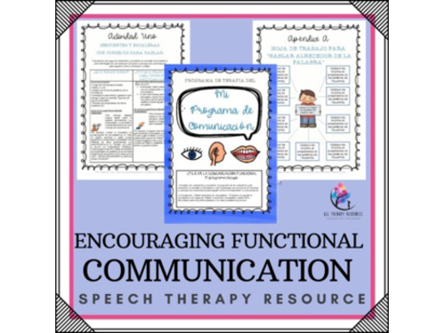 SPANISH VERSION | Speech Therapy Program | Encouraging Functional Communication | Teaching Resources
