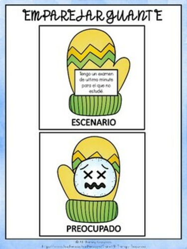 SPANISH VERSION Mitten Match Scenario and Feelings - Winter Counseling ...