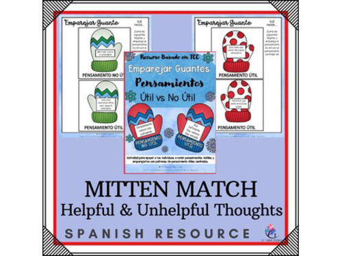 SPANISH VERSION -Helpful vs Unhelpful Thoughts Mitten Match - Winter ...
