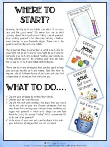 Positive Self Care & Wellness | Counseling Activities Lesson Curriculum ...