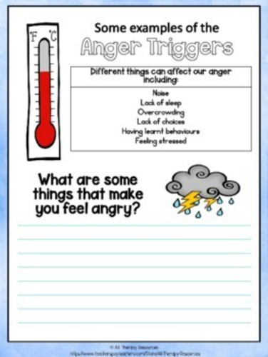 Anger Monster Lesson Activity - Workbook Craft Anger Management ...