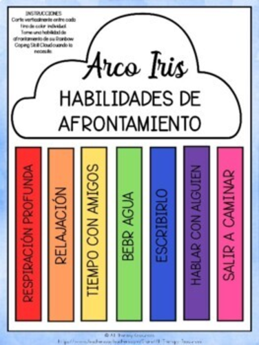 SPANISH VERSION Rainbow Coping Calming Skills - FREEBIE - SEL ...