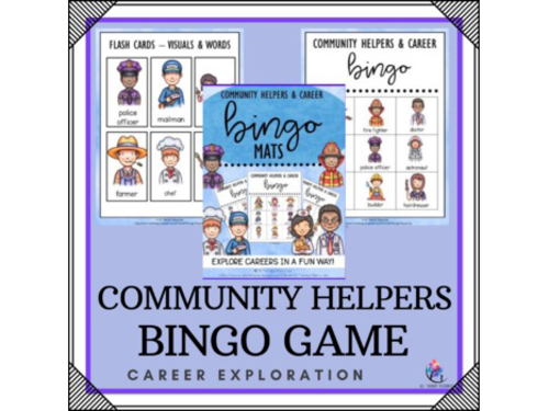 Community Helpers Bingo Game - Occupation and Career Counseling Game ...