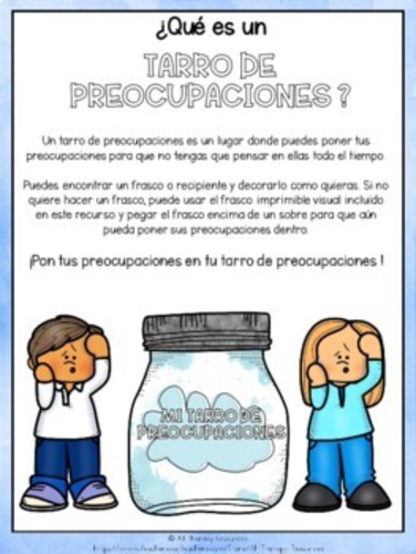 SPANISH VERSION Worry Jar - Coping Strategies for Anxiety - SEL ...