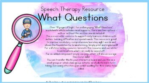 Wh (What Questions) - Community Helpers Theme - Speech Therapy Resource ...