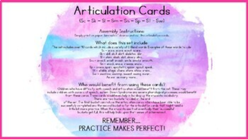 Articulation Cards with Visual Cues - S Blends - Speech Therapy ...