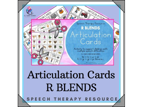 Articulation Cards with Visual Cues - R Blends - Speech Therapy ...