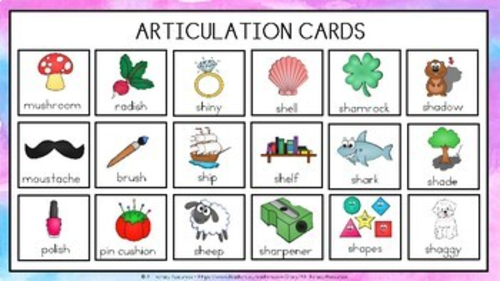 Sh Sounds - Articulation Cards with Visual Cues - Speech Therapy - All ...