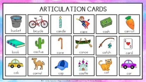 K Sounds - Articulation Cards with Visual Cues - Speech Therapy - All ...