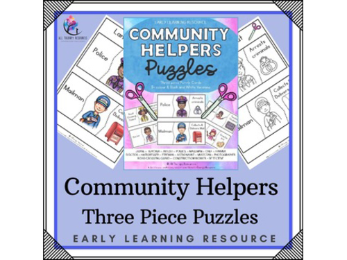 Community Helpers - Three Piece Puzzles - Early Learning & Autism ...