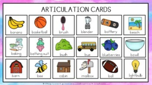 97 ARTICULATION CARDS (B - CH - D sounds with Visual Cues) Speech ...