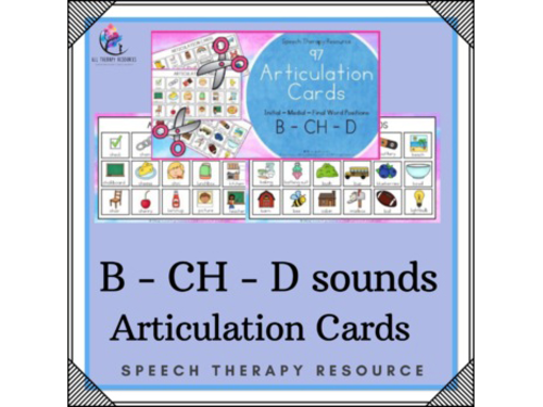 97 ARTICULATION CARDS (B - CH - D sounds with Visual Cues) Speech ...