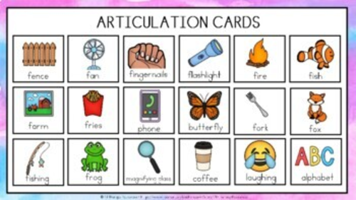 113 ARTICULATION CARDS (F G H J sounds with Visual Cues) Speech Therapy ...