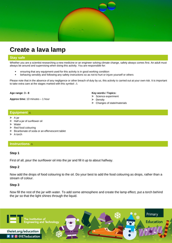 Create a retro lava lamp | Teaching Resources