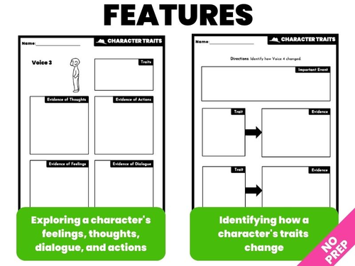 Voices in the Park Character Traits Activities | Teaching Resources