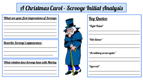 A Christmas Carol - Scrooge Initial Character Profile | Teaching Resources