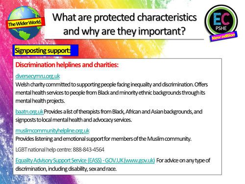 Protected Characteristics + Equality Act | Teaching Resources