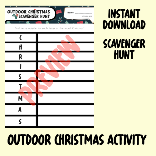 Christmas Outdoor Scavenger Hunt | Teaching Resources