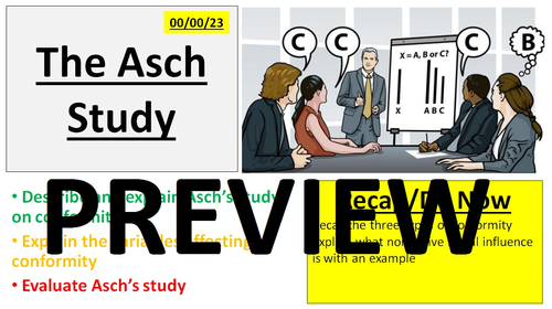 The Asch Study - AQA A Level Psychology (Social Influence) | Teaching ...