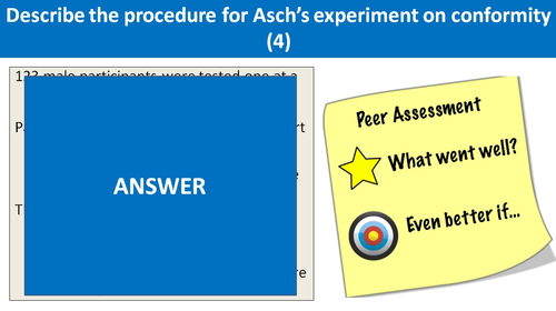 The Asch Study - AQA A Level Psychology (Social Influence) | Teaching ...