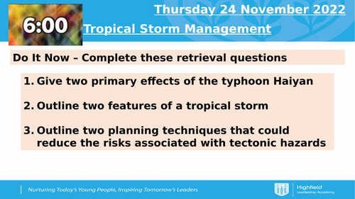AQA 1A Tropical Storms (ALL LESSONS) | Teaching Resources