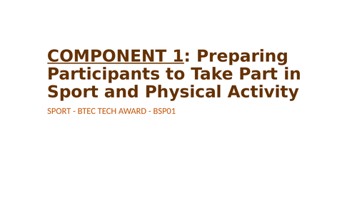 Sport BTEC Tech Award Jan23 Set Assignment Level 1/2 | Teaching Resources