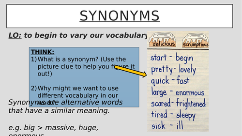 Expanding Your Vocabulary (Synonyms) | Teaching Resources