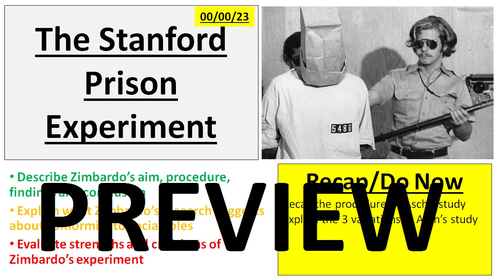 Zimbardo's Stanford Prison Experiment - AQA A Level Psychology (Social ...