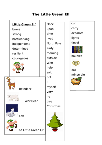 Little Green Elf Christmas writing Y1 | Teaching Resources