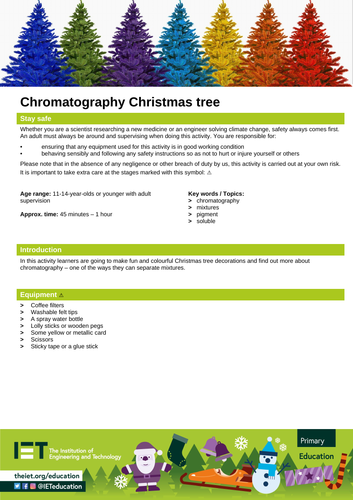 Chromatography Christmas tree | Teaching Resources