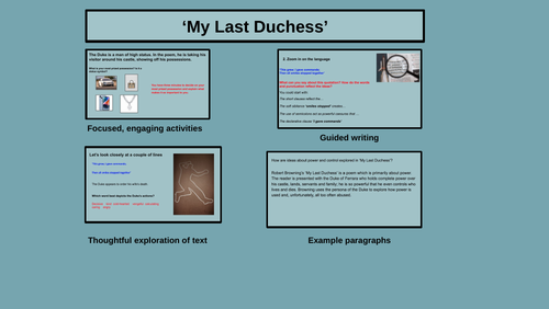 Poetry Lesson: My Last Duchess | Teaching Resources