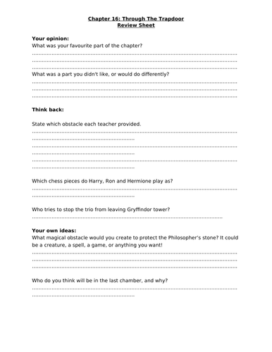 Harry Potter and the Philosopher's Stone Chapters 11-17 Reading ...