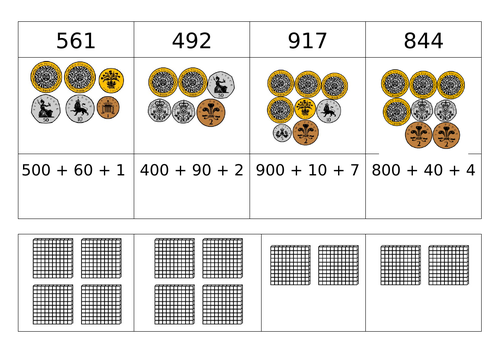 Place Value Sort - 2 or 3 digit numbers- Coins/Money, Dienes ...