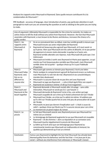 A Level French L'Étranger Essay Plans | Teaching Resources