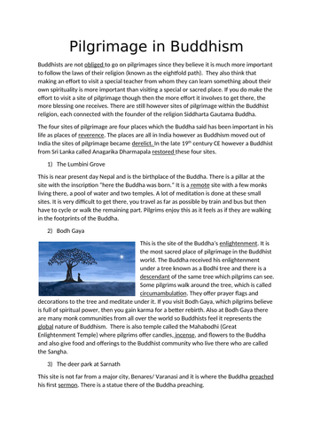 Pilgrimage in Buddhism | Teaching Resources