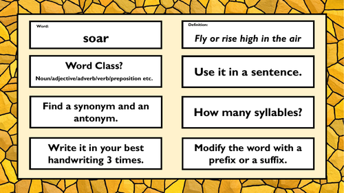 English SPAG & Vocabulary Morning Starter or Plenary Activities ...