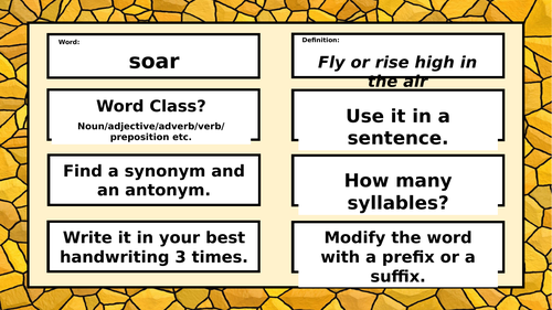 English SPAG & Vocabulary Morning Starter or Plenary Activities ...