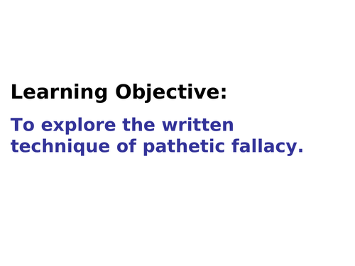 Pathetic Fallacy | Teaching Resources