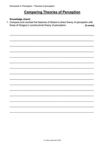 AQA GCSE Psychology - Comparing Gibson's and Gregory's theories of ...