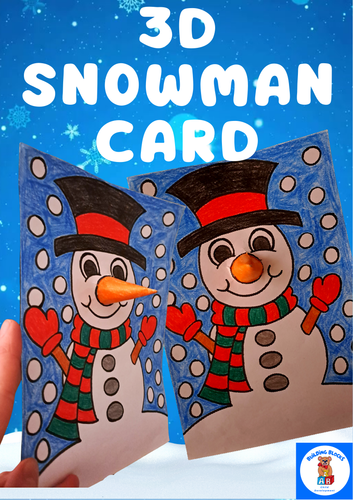MAKE A 3D SNOWMAN CARD STEP-BY-STEP template Arts and Crafts PDF ...