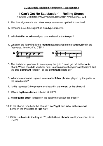GCSE Music Listening Revision | Teaching Resources