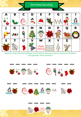 KS1 christmas Decoding Worksheet | Teaching Resources KS1 christmas Decoding Worksheet | Teaching Resources