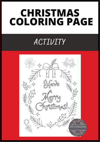 Christmas Coloring Page/Poster/Winter Holidays | Teaching Resources