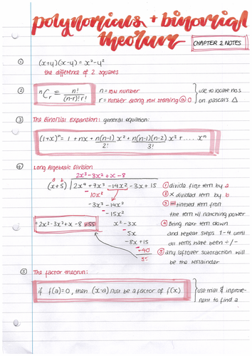 A (/AS) Level Math Notes - Year 1 AQA | Teaching Resources