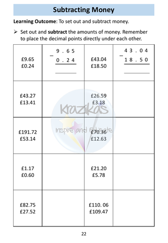 Money Workbook - Functional Skills Maths - Entry Level 3 | Teaching ...